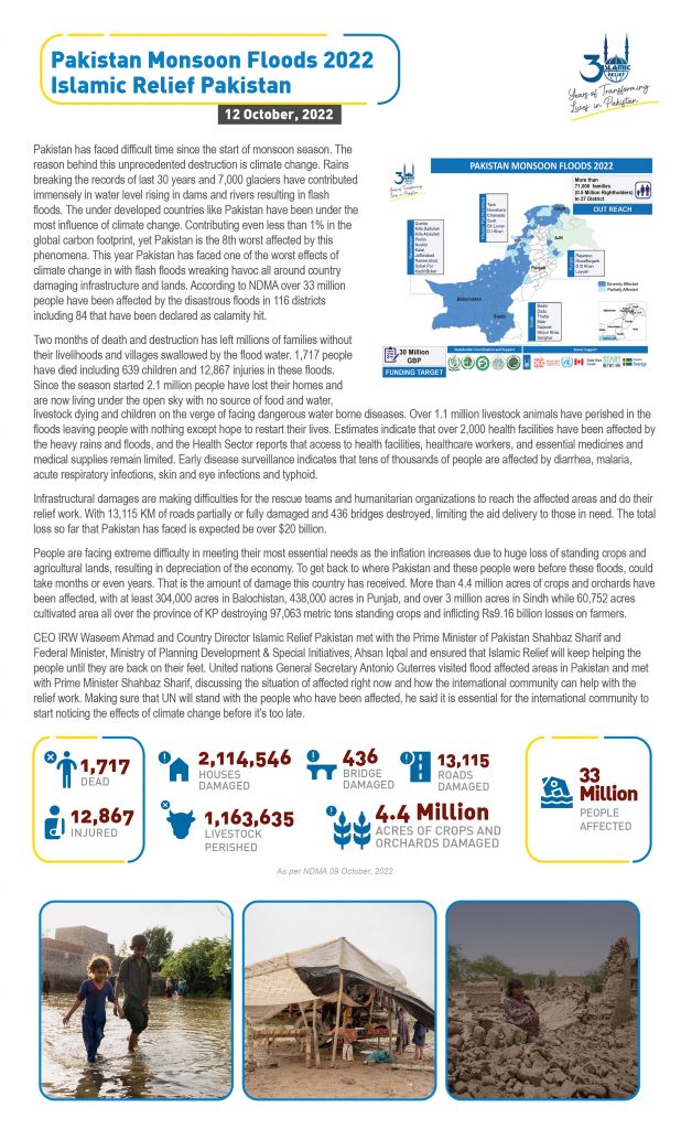 Pakistan Monsoon Floods 2022 Islamic Relief Pakistan (12 October, 2022) - Voice Of Water (VOW)